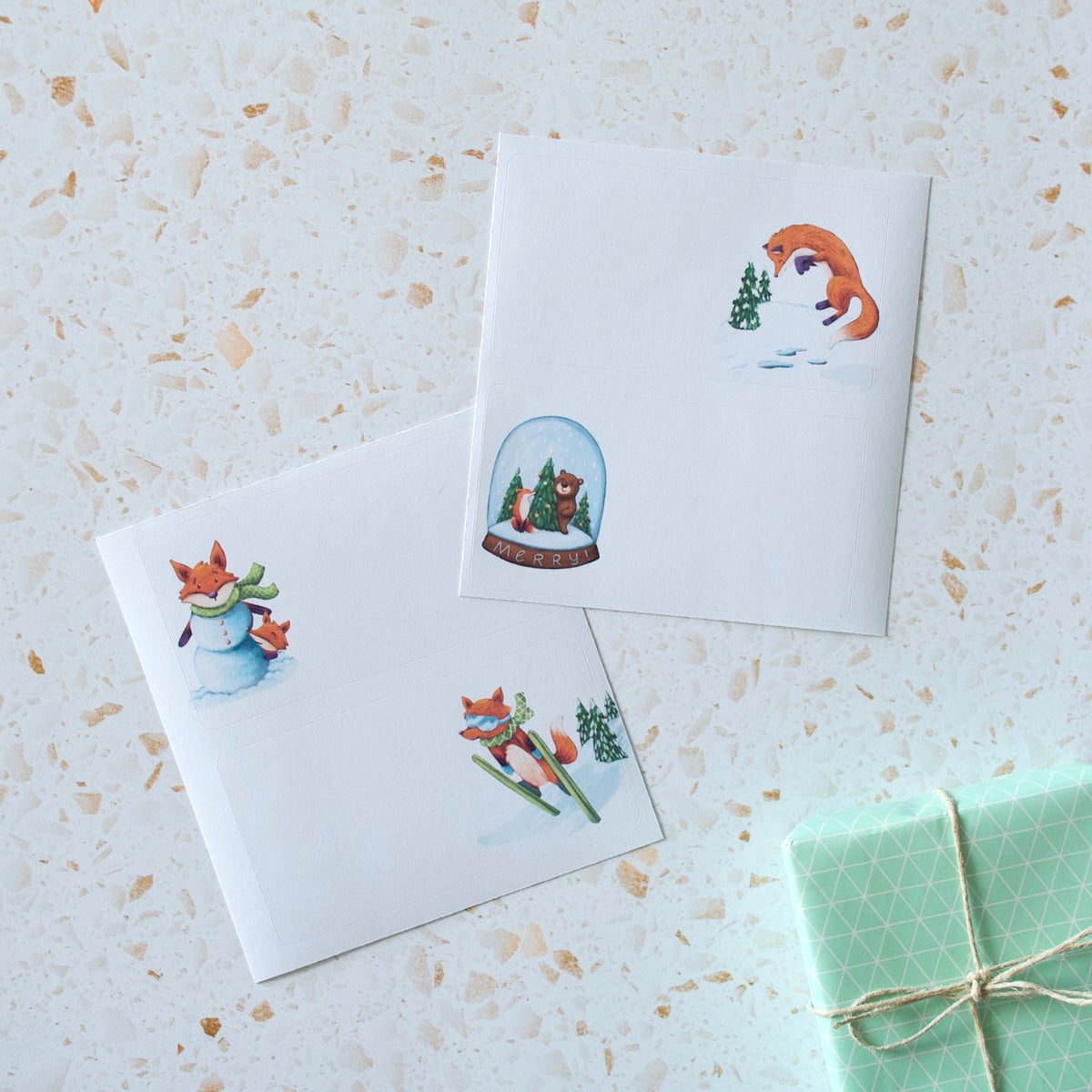 Red Fox Gift Tag Stickers | Woodland Animal Gift Tags | Fox and Bear ...