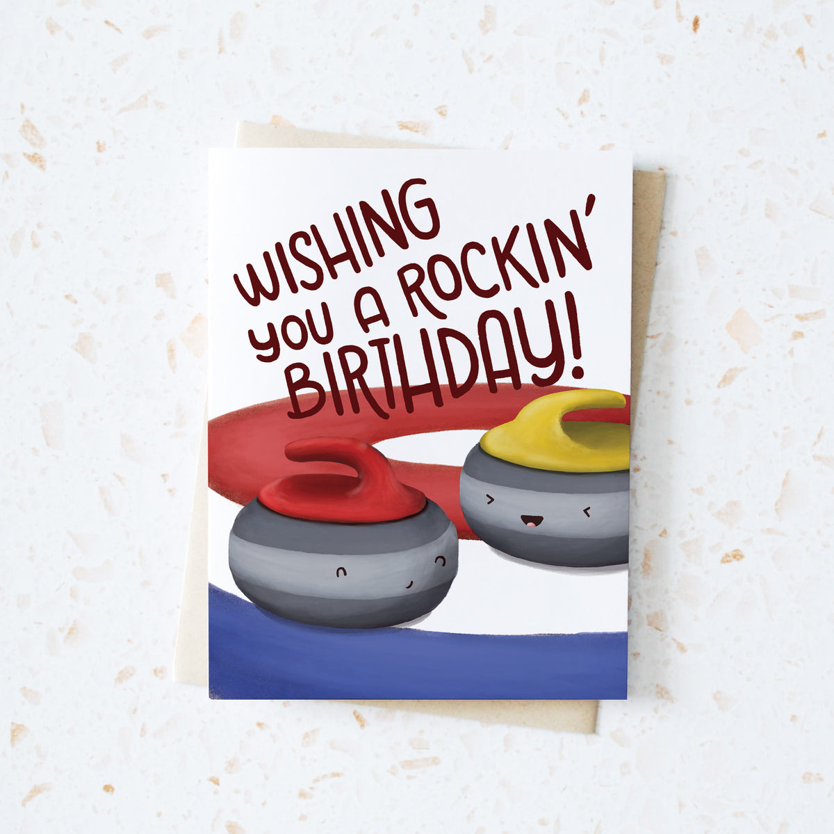 Winter Curling Birthday Greeting Card | Birthday Funny Cards | Curling ...