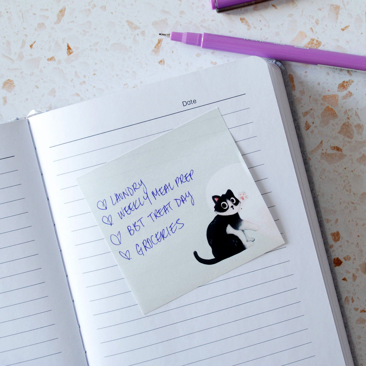 Tuxedo Cat Sticky Notepad | Stationery | Planner | Kitty Cat Notepad ...