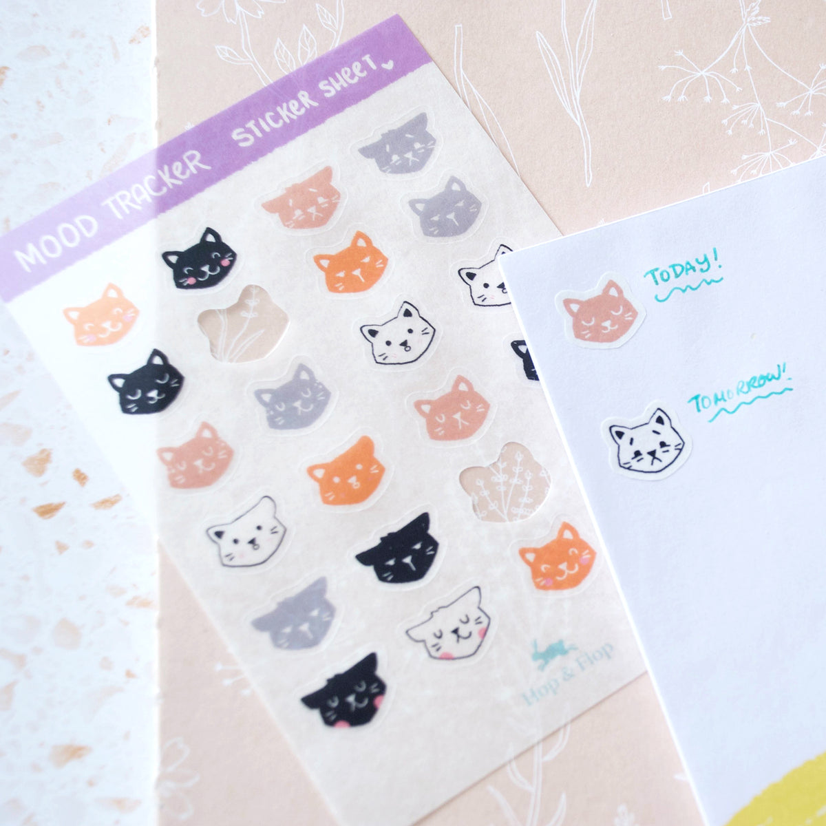 Kitty Mood Tracker Sticker Sheet | Planner Stickers | Die Cut Vinyl ...