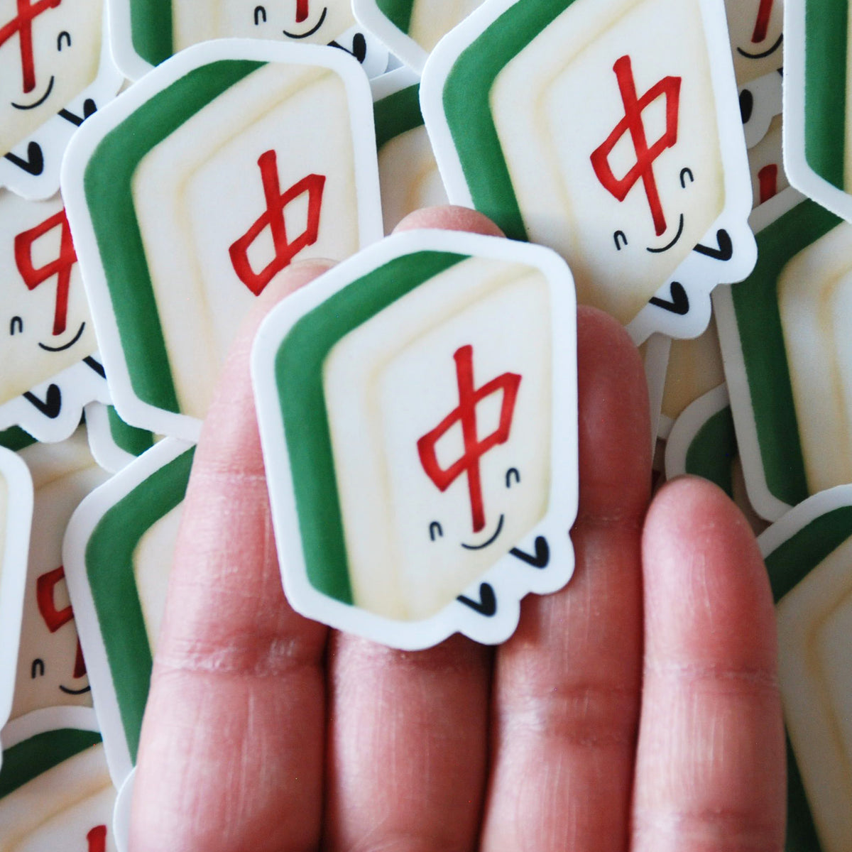 Mahjong Dragon Red Tile Vinyl Sticker | Asian Games | Lucky Mahjong ...