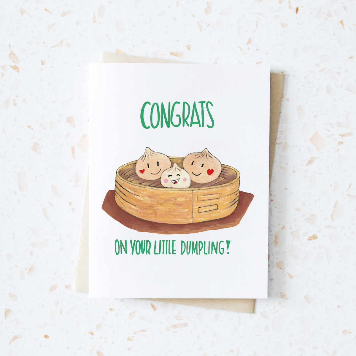 Baby Dumpling Greeting Card | Newborn Cards | Asian Food Pun Cards ...