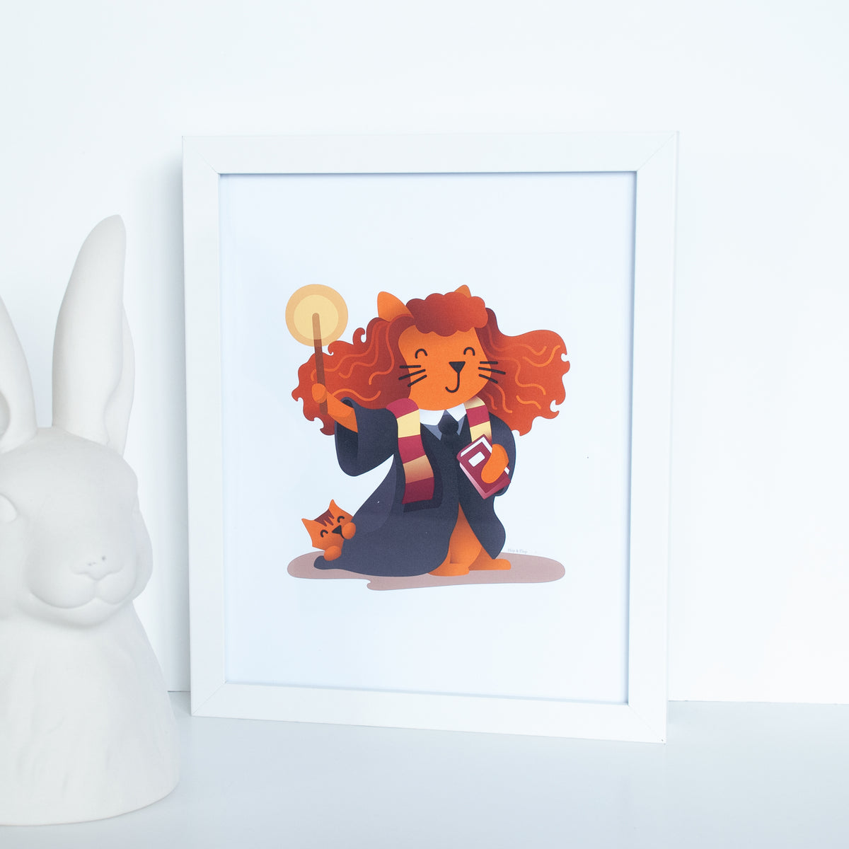 Ginger Cat Wizard Animal Wall Art | Magical Kitty Nursery Print ...
